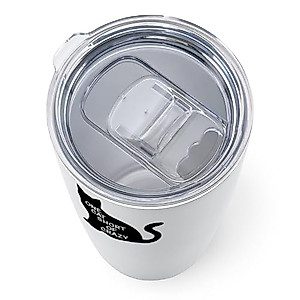 CafePress One Cat Short Of Crazy Travel Mug 20 oz. Insulated Stainless Steel Coffee Tumbler