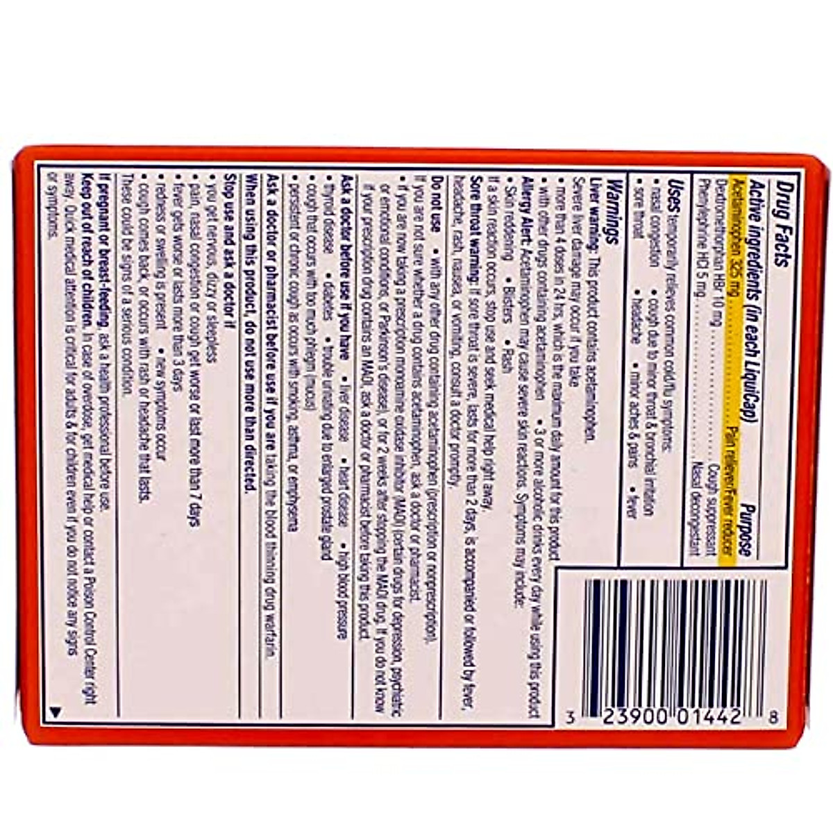 Vicks DayQuil LiquiCaps 16 Count, (Pack of 4)