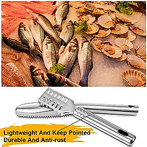 6 Pieces Fish Scaler Remover Fish Scaler Brush Stainless Steel Sawtooth Scarper Remover with Handle Multi-functional Bottle Opener for Kitchen Tool Faster and Easier Fish Scales Skin Removing Peeling