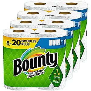 Bounty Select-A-Size Paper Towels, White, 8 Double Plus Rolls = 20 Regular Rolls (Packaging May Vary)