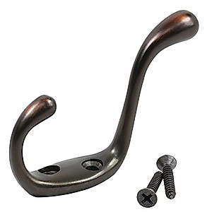 Rok 2 Pack Hardware Heavy Duty Oil-Rubbed Bronze Home Wall Closet Towel Robe Coat Double Hook Hanger