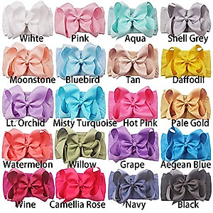 Yxiang 20pcs Baby Bows Headbands 6" Big Newborns Bows Elastics Nylon Hairbands Ribbon Bow Hair Accessories for Newborns Infants Toddlers Kids