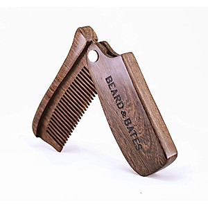 BEARD & BATES The Sandalwood Switchblade - The Original Folding Wooden Beard Hair Comb | Boutique, Artisan Crafted, Los Angeles