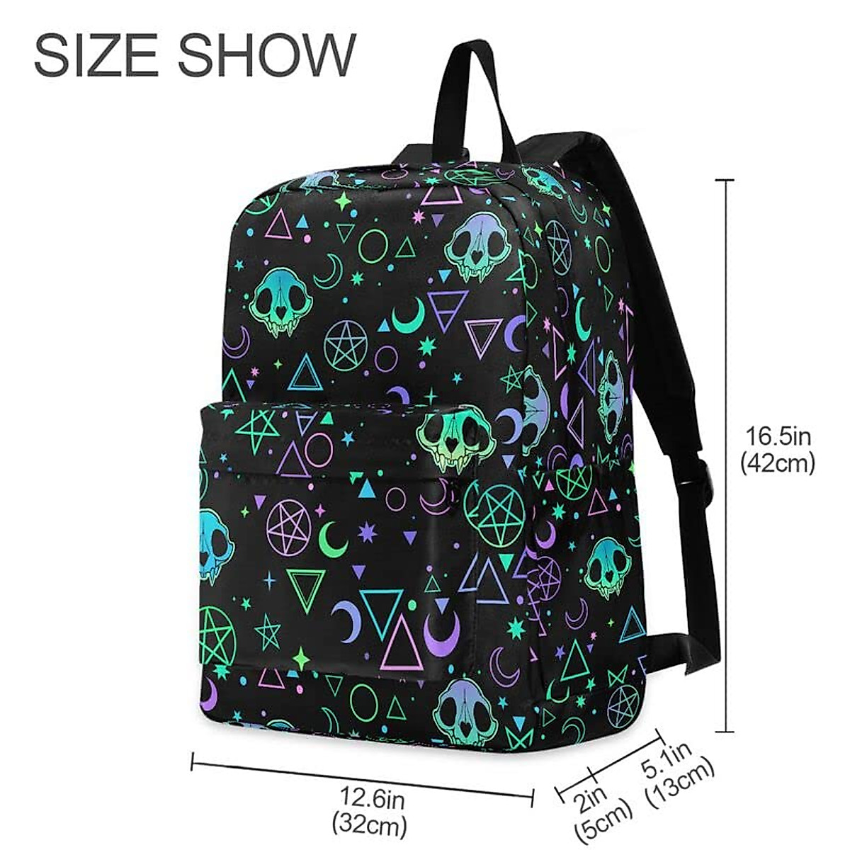 MNSRUU Backpack for School Skulls Laptop Backpack Bookbags Casual Daypack Fits 15.6 in Laptop
