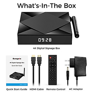 Sungale KWS808 4K Ultra HD Digital Signage Display Box – Remote Cloud Content Management, Affordable Service Plan with Free Trial for Office, Bar, Restaurant, Hotel, and Business