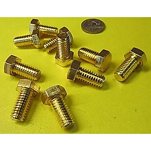 Brass Hex Head Bolts FT 3/8"-16 Thread x .750" Long 10 pcs