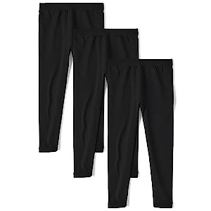 The Children's Place,Fleece Lined Legging Pants 3-Pack,Black,Medium (7/8)