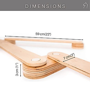 Wooden Balance Beam stepping stones outdoor kids balance board indoor toddler montessori coordination toys gross motor equipment for Kids Furniture gymnastics balance game (3 Balance beam, Pink)