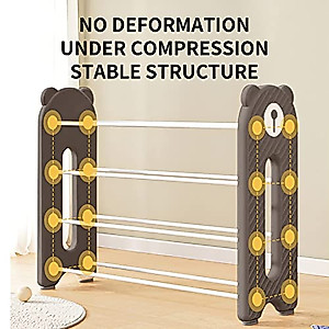 UNICOO Kids Baby Bear Toy Organizer Rack, 14 Bins with Dustproof Storage Cover for Baby Essentials, Kids Toys & Supplies 4 Tier Large Size (Bear Organzier -Brown)