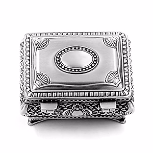 Uloveido Rectangle Shape Small Trinket Box - Retro Ring/Earrings/Necklace Storage Jewelry Organizer Case, Metal Treasure Chest Keepsake Gift Box for Women Girls Y2348