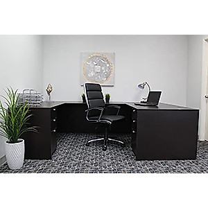 Boss Office Products CaressoftPlus Executive Chair, Traditional, Metal Chrome Finish 30D x 27W x 42H in