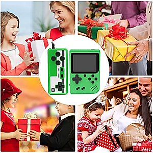 LARSEBEI Retro Handheld Game Console, 3.0-Inch Portable Video Game Console for Kids with 800 Classical FC Games，1020mAh Rechargeable Battery，Supports Two Players and Connects to TV (Green)