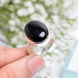 Black Onyx Gemstone 925 Sterling Silver Rings/Wedding Rings/Engagement Rings/Gemstone Rings (9)