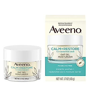 Aveeno Calm + Restore Triple Oat Hydrating Face Serum for Sensitive Skin, Gentle and Lightweight Facial Serum to Smooth and Fortify Skin, Hypoallergenic, Fragrance- and Paraben-Free, 1 fl. Oz