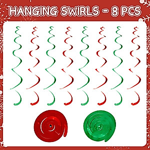 44Pcs Whoville Christmas Decorations Hanging Swirls, Welcome to Whoville Christmas Hanging Decorations for Whoville Decorations, Whoville Christmas Village Swirls, Christmas Party Decorations
