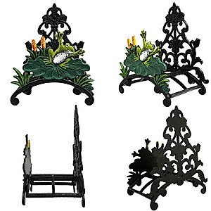 Wall Mounted Garden Hose Holder - Heavy Duty Cast Iron Water Hose Holder for Indoor Outdoor, Garden & Yard Decoration Water Pipe Hanger, Metal Sturdy Hose Rack Reel Storage Butler (Frog)