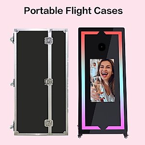 Magic Mirror Photo Booth 65in Built-in Capacitive Mini PC Downloadable Software/Instant Photo Printing(Only for DSLR Cameras)-OLYLO
