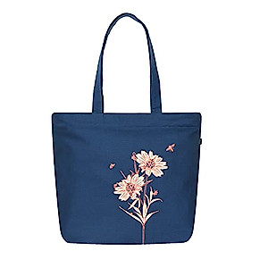 Canvas Tote Bag with Zipper, Eco-Friendly Large Travel Tote Bags for Women for Shopping, Work & Beach