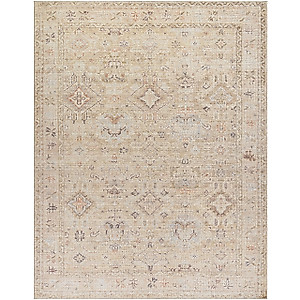 Becki Owens x Surya Marlene Vintage Medallion Area Rug, 6'7" x 9', Cream