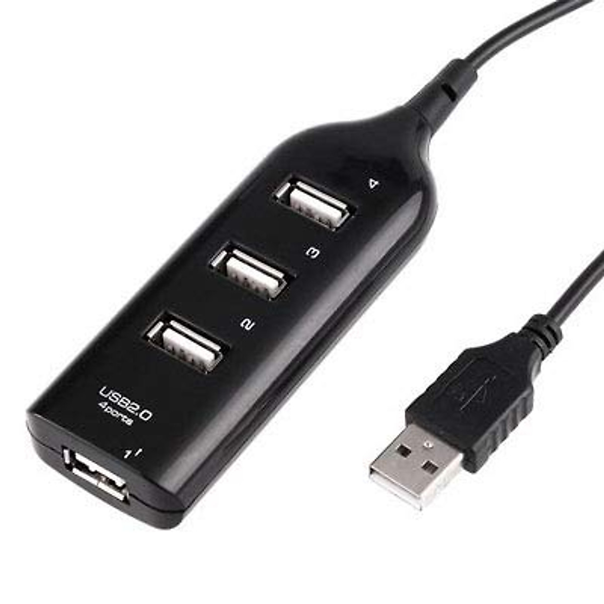 JSANSUI Distributor hub 4 Ports USB 2.0 HUB, Cable Length: 30cm(Black), Excellent Workmanship (Color : Black)