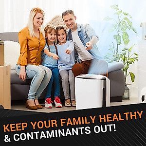 Ultra Durable FLT4825 True HEPA filter Replacement Filter B - Exact Fit for Germ-Guardian Air Purifier AC4300BPTCA, AC4900CA, AC4825, AC4825DLX (2 HEPA + 8 Activated Carbon Filters)