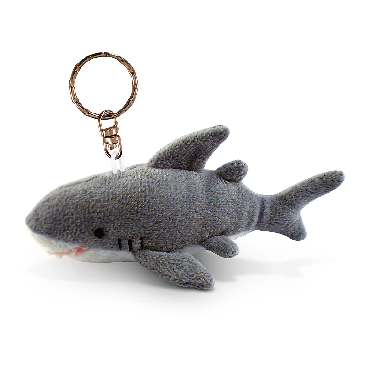 Puzzled Shark Plush Keychain Stuffed Animal Toy - Soft Fur Ocean Life Animal Grey Shark Charm Keyring, Cute Decorative Plush Toy Accessory Fun Buddy For Kids Bag, Purse, Backpack, Handbag - 4 Inches