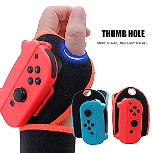 NANANINO Switch Boxing Grips, Switch Wrist Strap Compatible with Nintendo Switch Boxing Game and Switch Dance Game - Blue and Red (2 Packs)