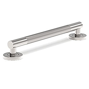 AmeriLuck 18 inches Designer Bath Safety Grab Bar with Anti-Slip Peened Grip, ADA Compliant 500lbs Loading Capacity, Brushed Nickel