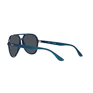 Ray-Ban RB4376 Aviator Sunglasses, Opal Dark Blue/Dark Grey, 57 mm