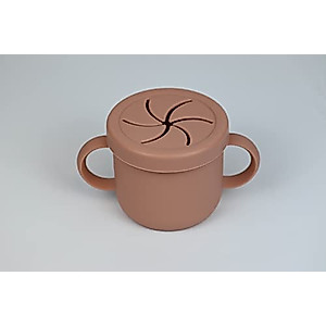 Silleebee Silicone 5-in-1 Toddler Open Training Cup | 3 Interchangeable Lids with Straw and Handles | Sippy and Snack Option for Babies | Infant 6 mos+