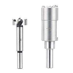 Anfrere 1" Wood Plug Cutter and Forstner Bit for Wood Cutting Tool Cork Drill Bit Knife, 3/8" Round Shank Carbon Steel Taper Tapered Cutting Tool Cork Drill Bit Knifes, WCB-A3