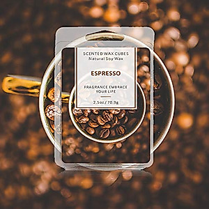 SCENTORINI Wax Melts, Wax Cubes, Soy Scented Wax Melts for Wax Warmer Mothers Day Decor, 4 Scents of Caramel, Espresso, Black Currant, Raspberry & Cinnamon, 4 x 2.5 oz