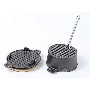HAWOK Pre-seasoned Hibachi Grill, Charcoal Grill for Outdoor Camping BBQ Cooking……