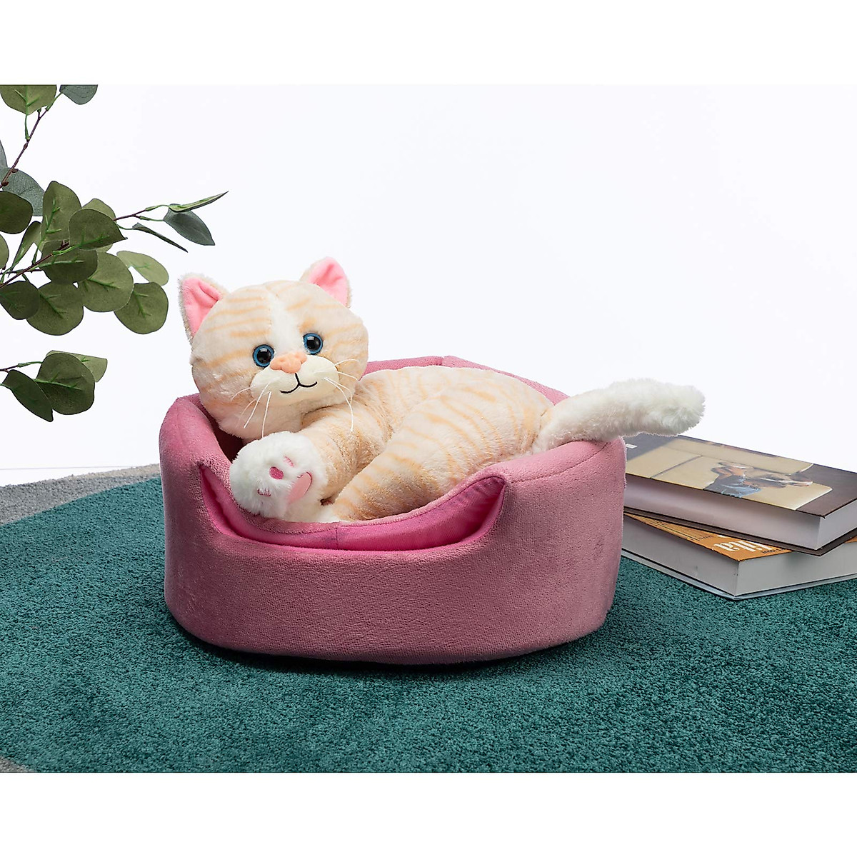 HollyHOME Cat Plush Stuffed Animals Orange Striped Cat Kitten Plush Toy Gift for Kids 18 Inch