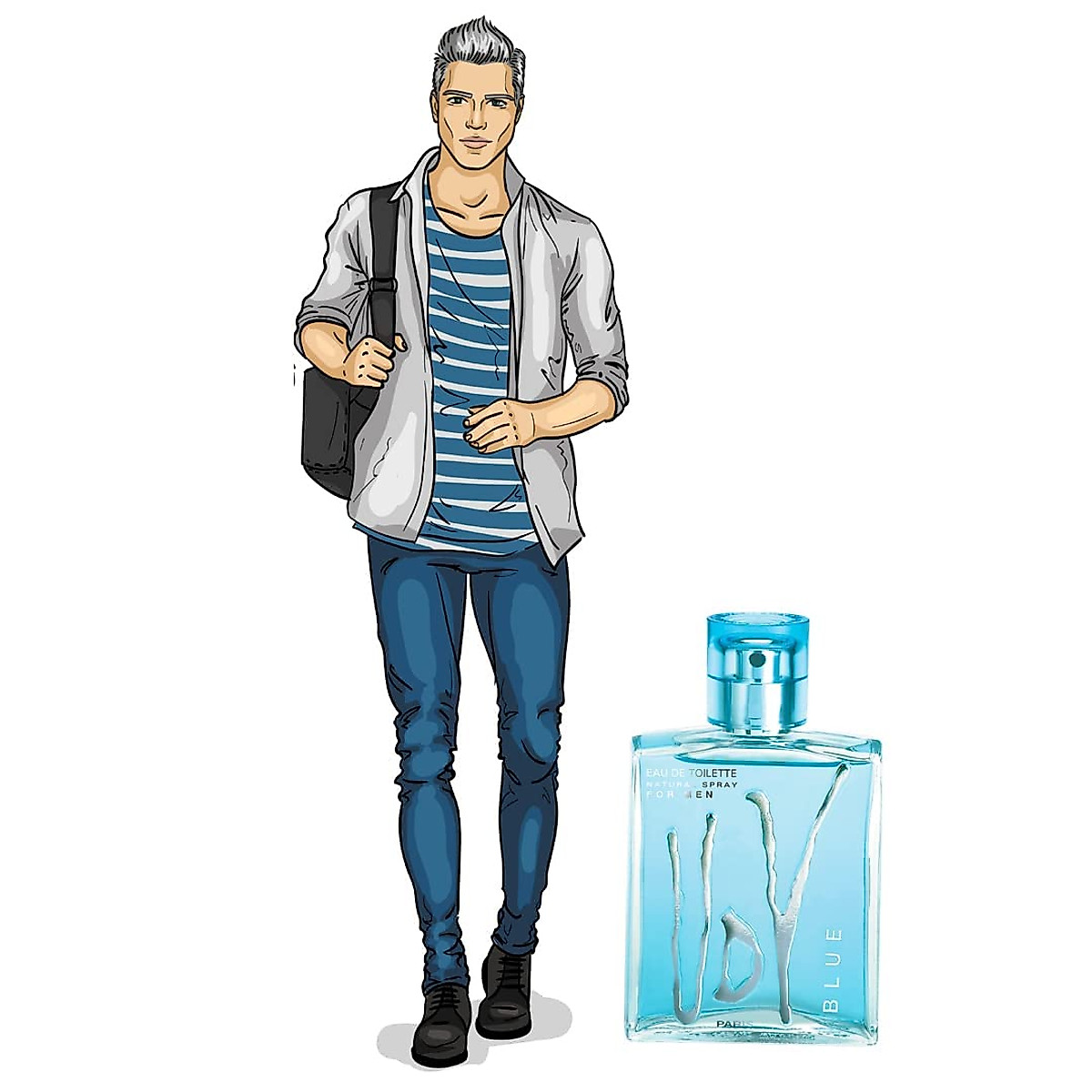 Udv Blue By Ulric De Varens For Men Eau De Toilette Spray, 3.4-Ounces