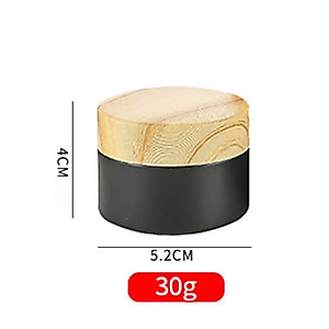 4 Pack 30 Gram Black Frosted Glass Cream Jar,Empty Sample Makeup Cosmetics Container Jar Pot With Seal Inner Liner for Face Cream,Lotion,Eye Shadow-FREE 4 Plastic Pick Stick