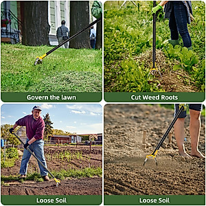 YUCEEN Hoe Garden Tool,Scuffle Garden Hoe for Weeding 30-60 Inch,Long Handle Heavy Duty Adjustable Hula Hoe,Gardening Stainless Steel Loop Stirrup Action Hoe