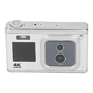 Compact Digital Camera, Autofocus 50MP and 30MP Digital Camera Built in Flash for Vlog (Silver)
