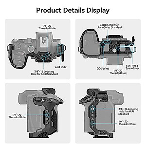 SmallRig R7 Cage for Canon R7, Aluminum Alloy R7 cage with Quick Release Plate for Arca Stand, Cold Shoe, NATO Rail and Threaded Holes, Formfitting Camera Cage Video Rig for Canon R7-4003