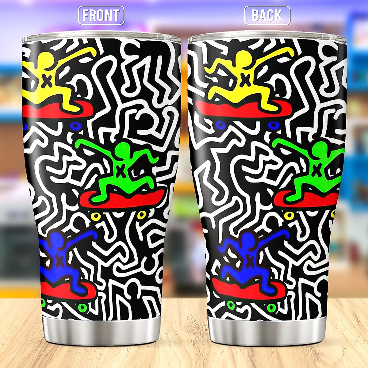 Tumbler Keith Tea Haring Coffee Stainless Insulated Hot Office Steel 20 30 Oz Iced Travel