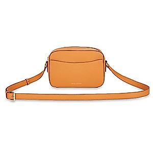KATIE LOXTON Cara Womens Soft Pebble Vegan Leather Adjustable Strap Crossbody Handbag Satchel Purse Dark Amber