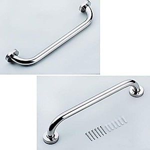 CRODY Bath Wall Attachment Handrails Grab Bar Rails Stainless Steel Bathroom Grab Bar-Kitchen Handrail-Safety Toilet Armrest-Towel Rack,Non-Slip Durable for Disabled Elderly/35Cm