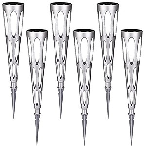 ARMXY Solar Pathway Lights, 6 Pack Solar Outdoor Lights, Waterproof Solar Garden Lights, Auto On/Off Solar Walkway Lights for Garden, Landscape, Path, Yard, Patio, Driveway, Pathway(Silver)