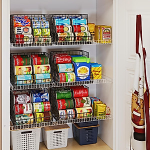Stackable Can Rack Organizer, 4-Tier Can Storage Rack for Kitchen Cabinet Pantry, Multifunctional Can Dispenser for Storing Canned Snacks Drinks and More,Black