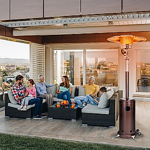 Heater Outdoor Heater Patio Heaters - Commercial Propane Outdoor Heater 48000 BTU Portable Space Heater, Tip-over Overheat Protection,For Courtyard Garage, Freestanding, Height Adjustable