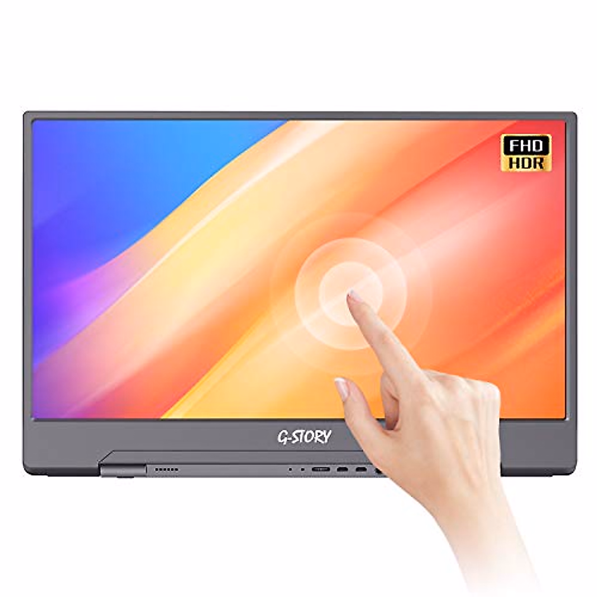 G-STORY 15.6 Inch Portable Touchscreen Monitor Ultrathin FHD 1080P IPS Portable Gaming Monitor for Laptop PC Mac Phone PS4 PS5 XB Series Direct-Connected HDR FreeSync USB C VESA Mount