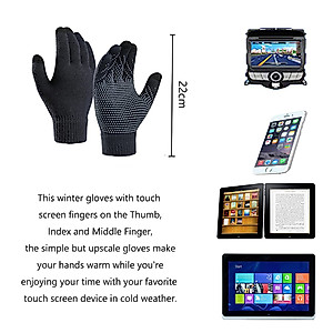 LONGTEN Winter Beanie Hat Scarf Touch Screen Driving Gloves Set for Men Women Ribbed Knit 3 in 1 Navy