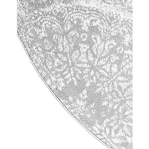 Unique Loom Sofia Collection Area Rug - Grand (5' 3" x 8' Oval, Light Gray/Ivory)