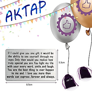 AKTAP Engraved Wallet Insert Boyfriend Birthday Gift Graduation Card Encouragement Gift Deployment Gift Fathers Day Gift For Him (metal wallet card)