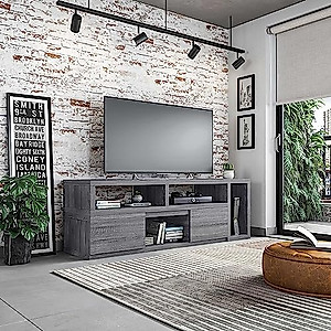 Adjustable TV Stand for 75 Inch TV, Modern TV Stand for Living Room with Storage, Expandable Base Entertainment Center Fits Screens up to 75" When TV is Measured Diagonally, Grey